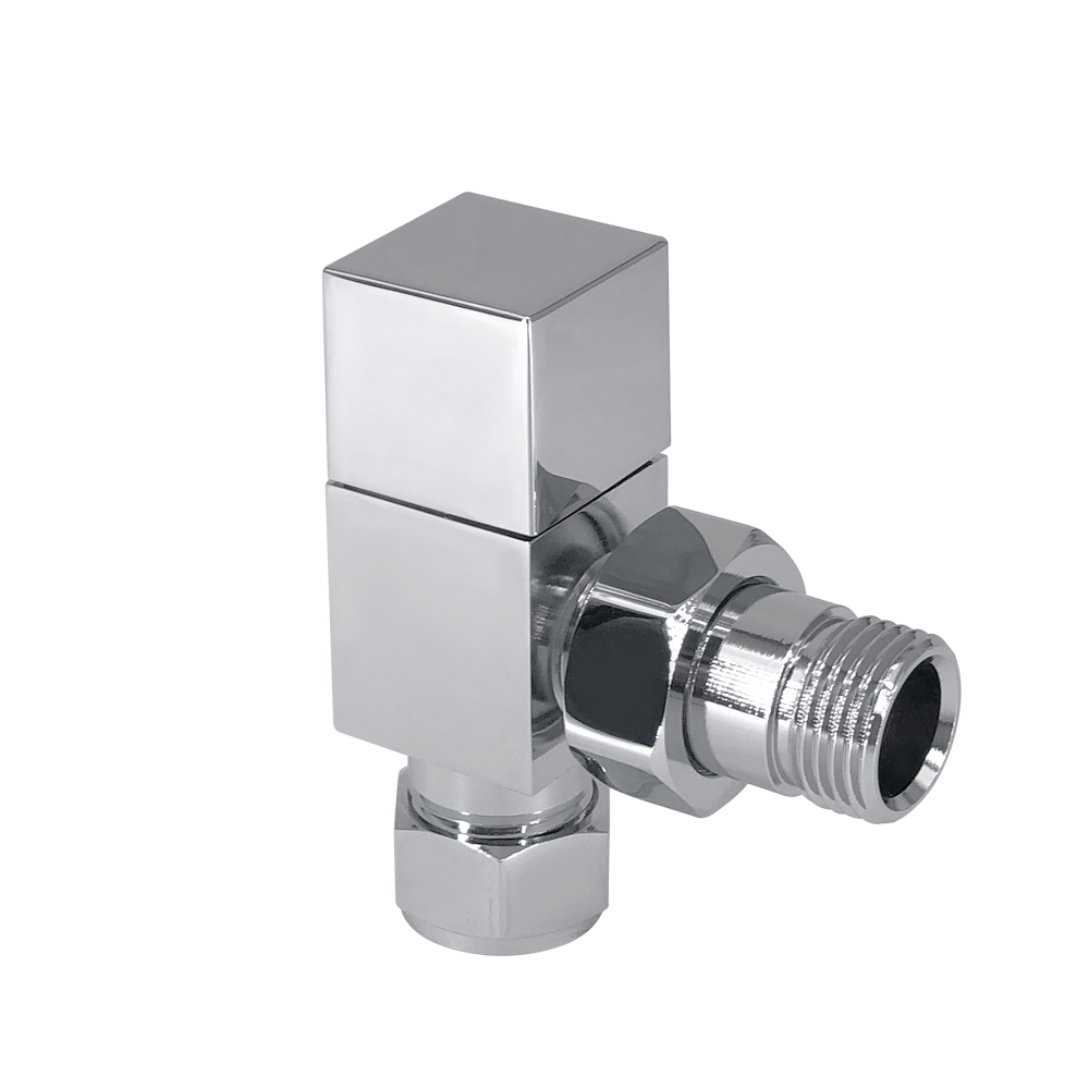Straight Angled Heated Towel Rail Manual Radiator Valves Pair 1/2"x ...
